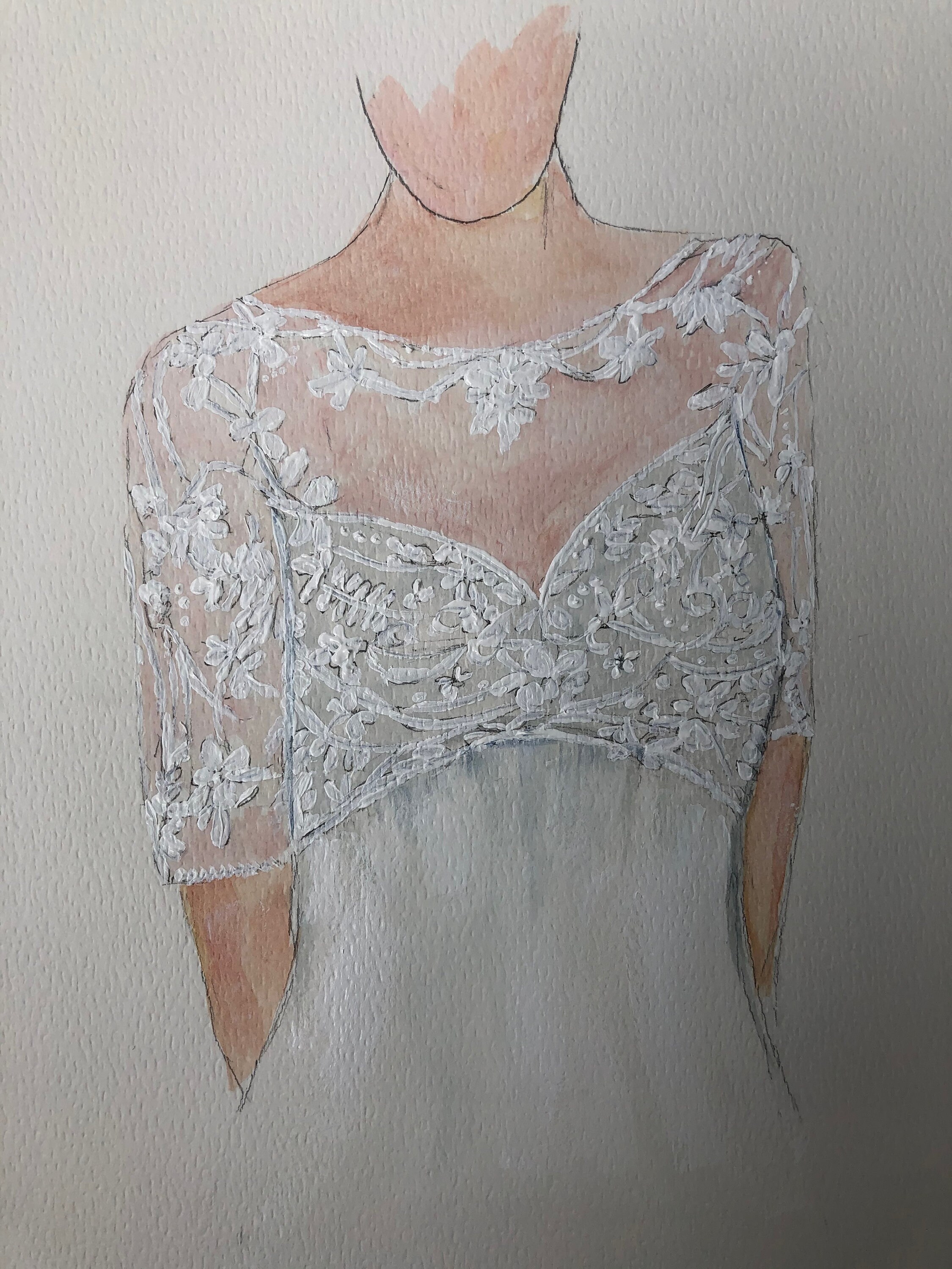 Original Custom Wedding Dress Paintings - Etsy