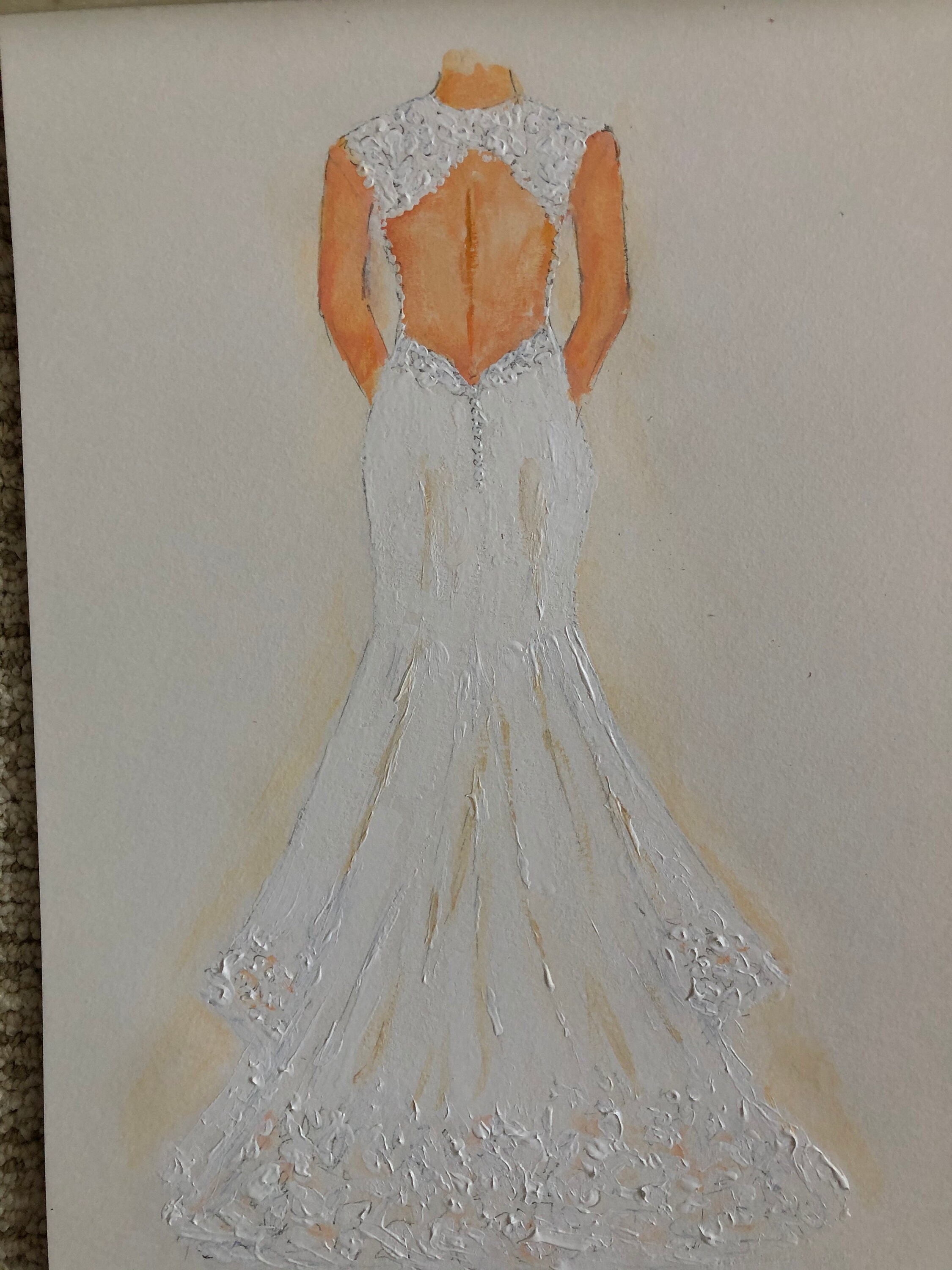 Original Custom Wedding Dress Paintings - Etsy