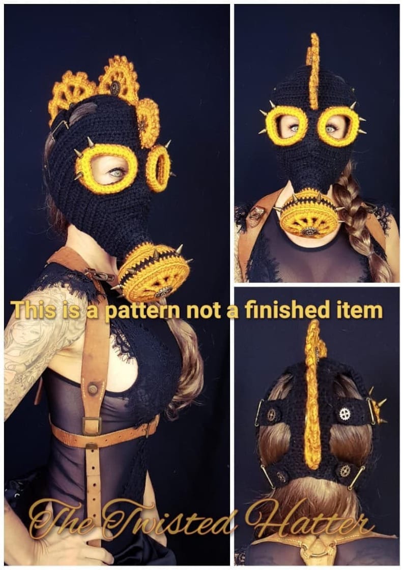 Gas Mask Gone Twisted Crochet PATTERN (this is a Pattern, Not a ...