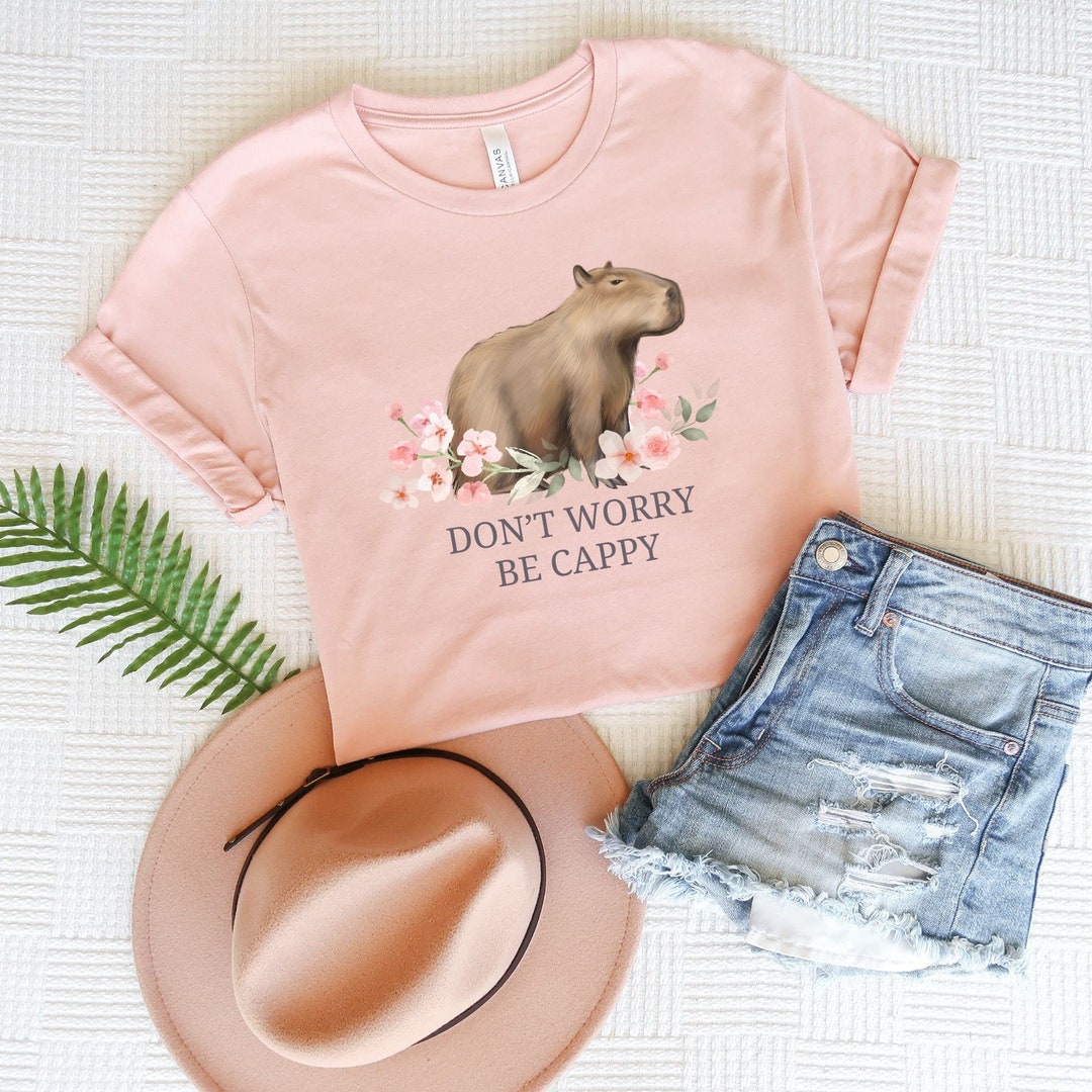 Don't Worry Be Cappy Capybara T-shirt | Capybara Shirt | Capybara Gift ...