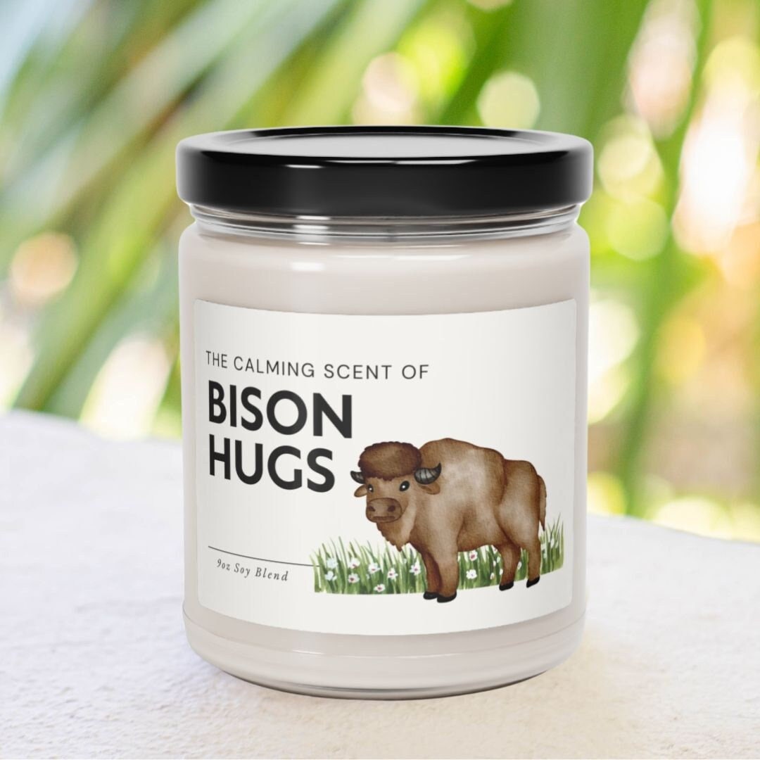 Calming Scent of Bison Hugs Candle - Bison Lover Gift - Bison Home ...