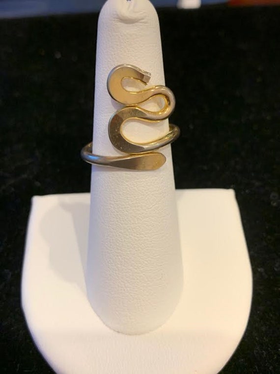 Gold Toned Snake Shaped Ring | Etsy