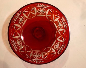 Red Crystal Bowl | Etsy