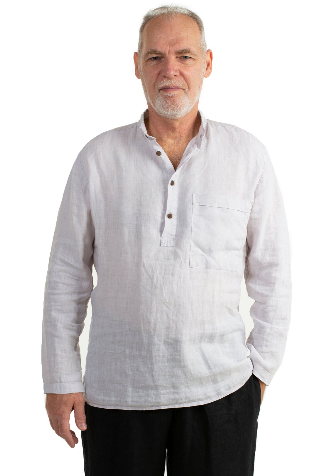 Mandarin Linen Summer Men's Shirt Beach Event Shirt Semi Formal Linen ...