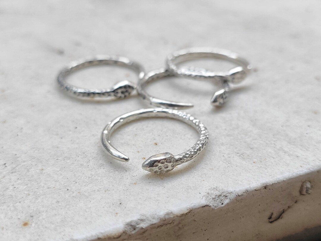 Silver Snake Ring Small Snake Adjustable Ring Serpent Ring - Etsy