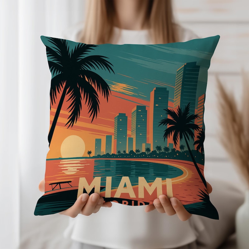Miami Throw Pillow - Etsy