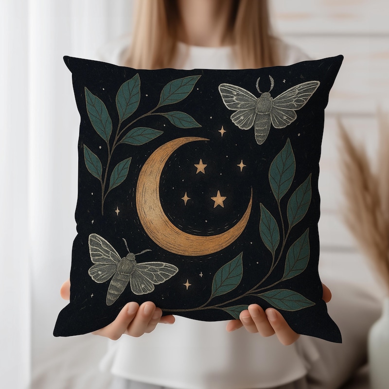 Moon Moth Cushion - Etsy UK