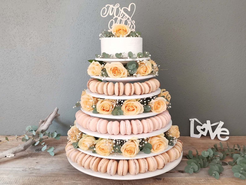MACARON TOWER Wood 7-tiered White Wooden Macaron Stand - Etsy