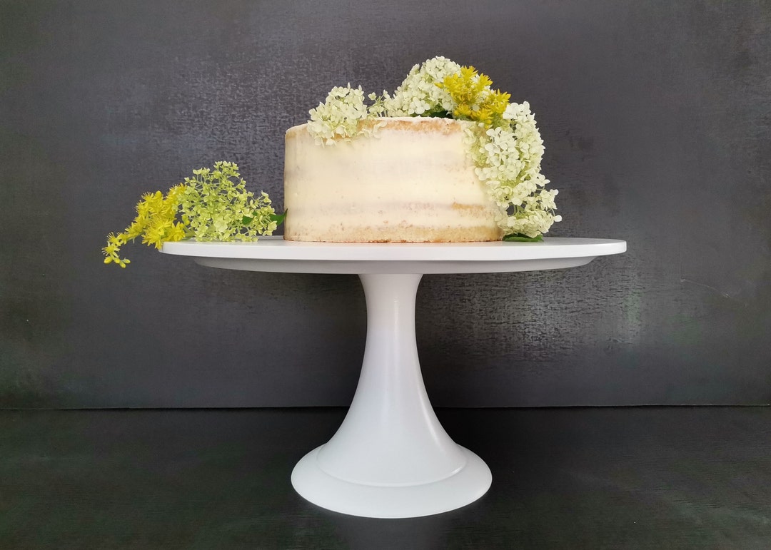 CAKE STAND Wood Wedding White Extra Large Plate 18/17/15.5/14/11.5 Inch ...