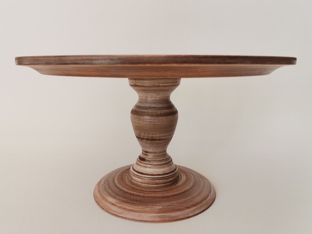 CAKE STAND Wood Large, Cake Plate, Cake Platter, Confectionery Pastry ...
