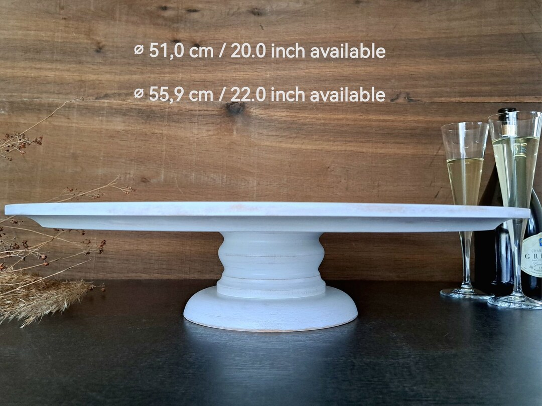 CAKE STAND Wood White Wedding Extra Large, Cake Plate, Platter, Extra ...