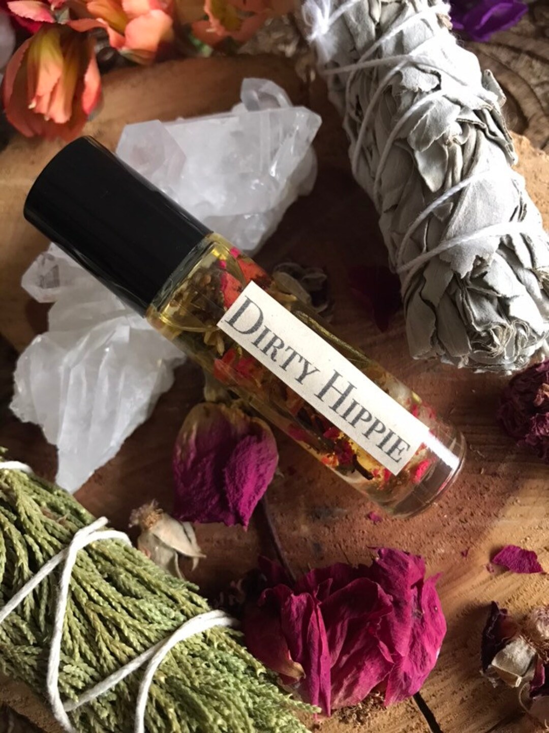 Dirty Hippie Essential Oil Perfume * Patchouli Oil * Crystals * Boho ...