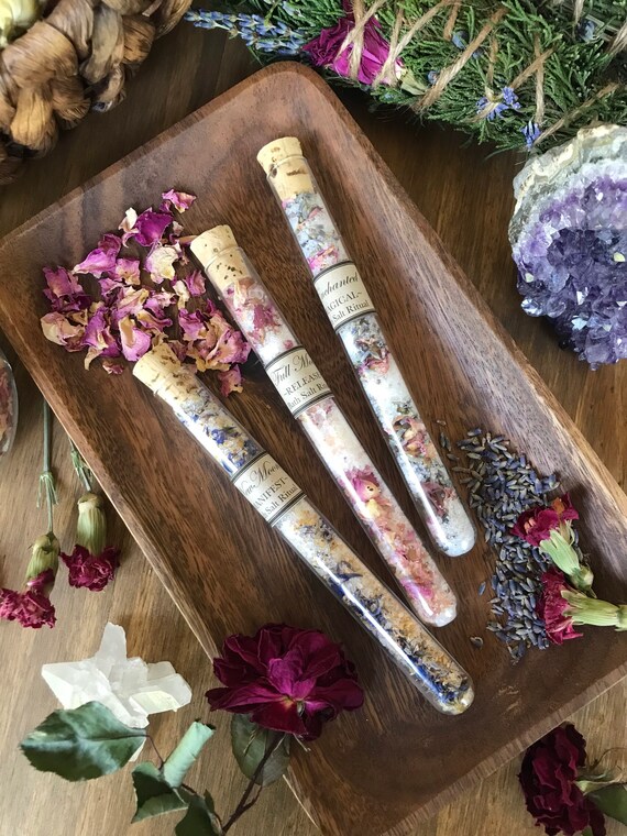 Moon Bath Salt Set Aromatherapy Ritual Rose Lavender | Etsy