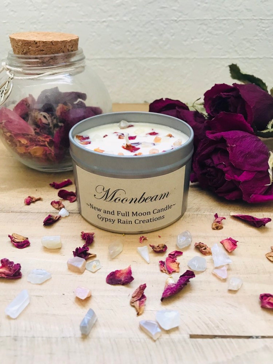 Moonbeam Essential Oil Candle New Moon Full Moon | Etsy