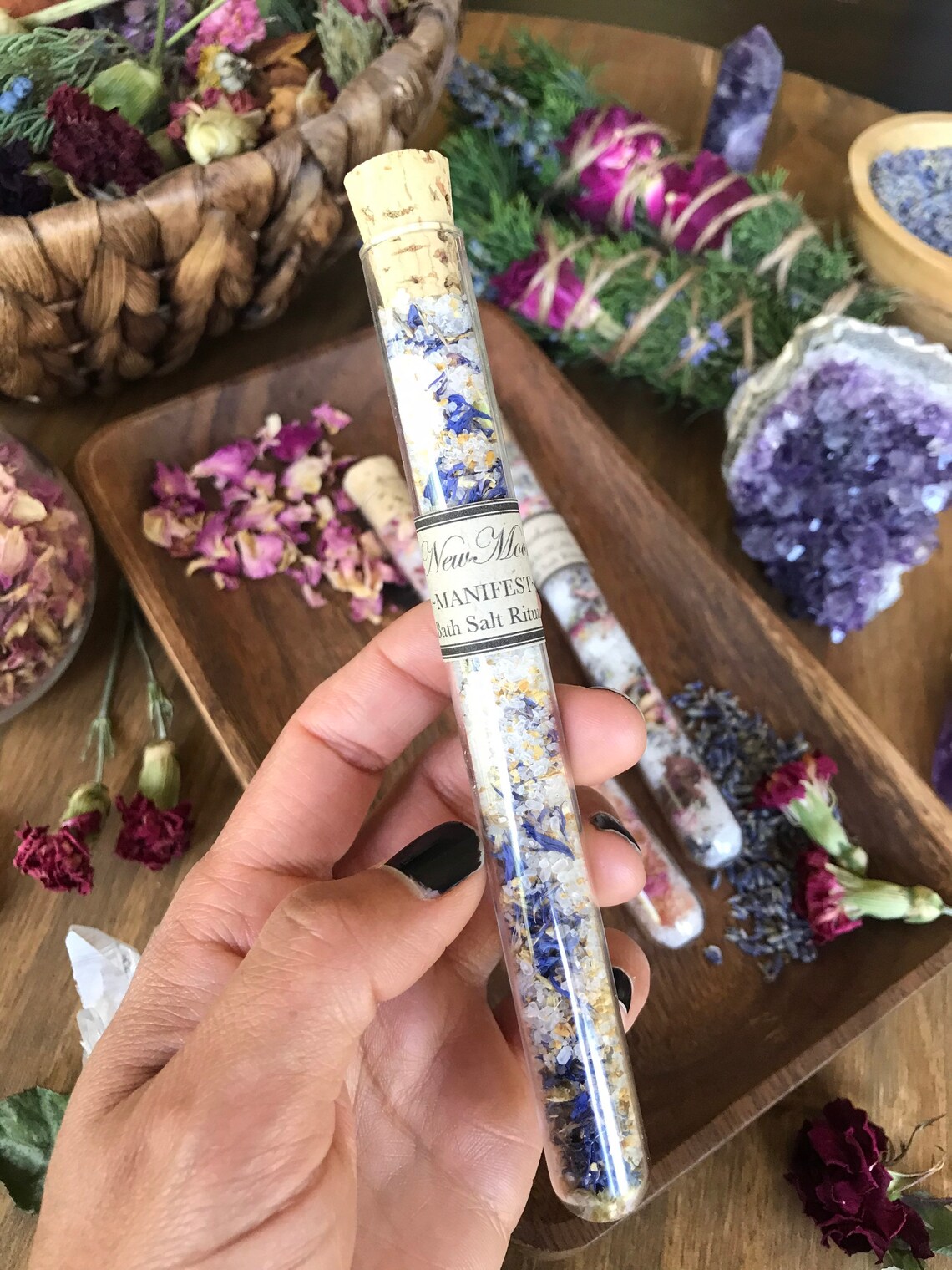 Moon Bath Salt Set Aromatherapy Ritual Rose Lavender | Etsy