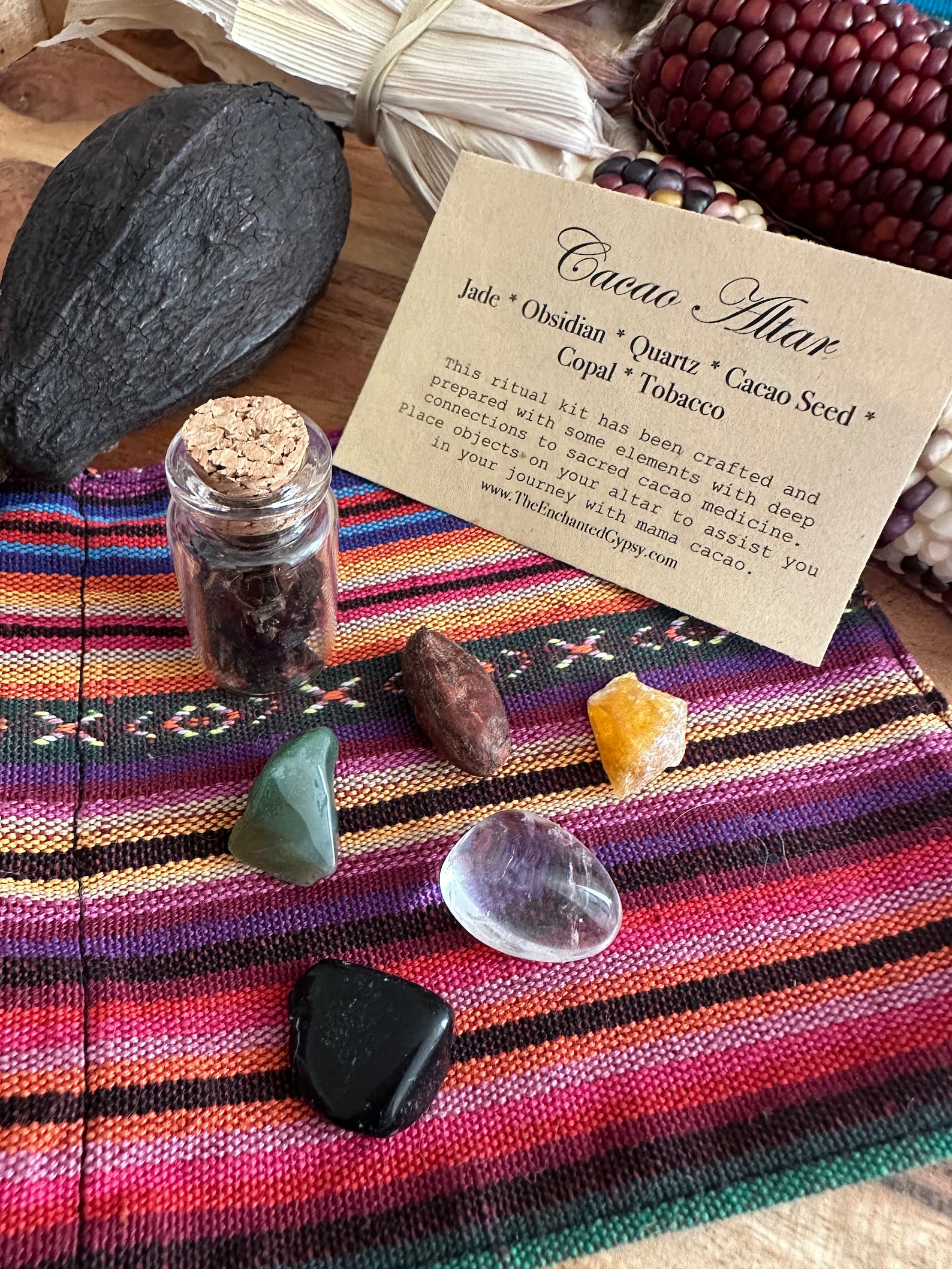 Cacao Altar Kit * Ceremonial Cacao * Ixcacao * Crystals * Ceremony ...