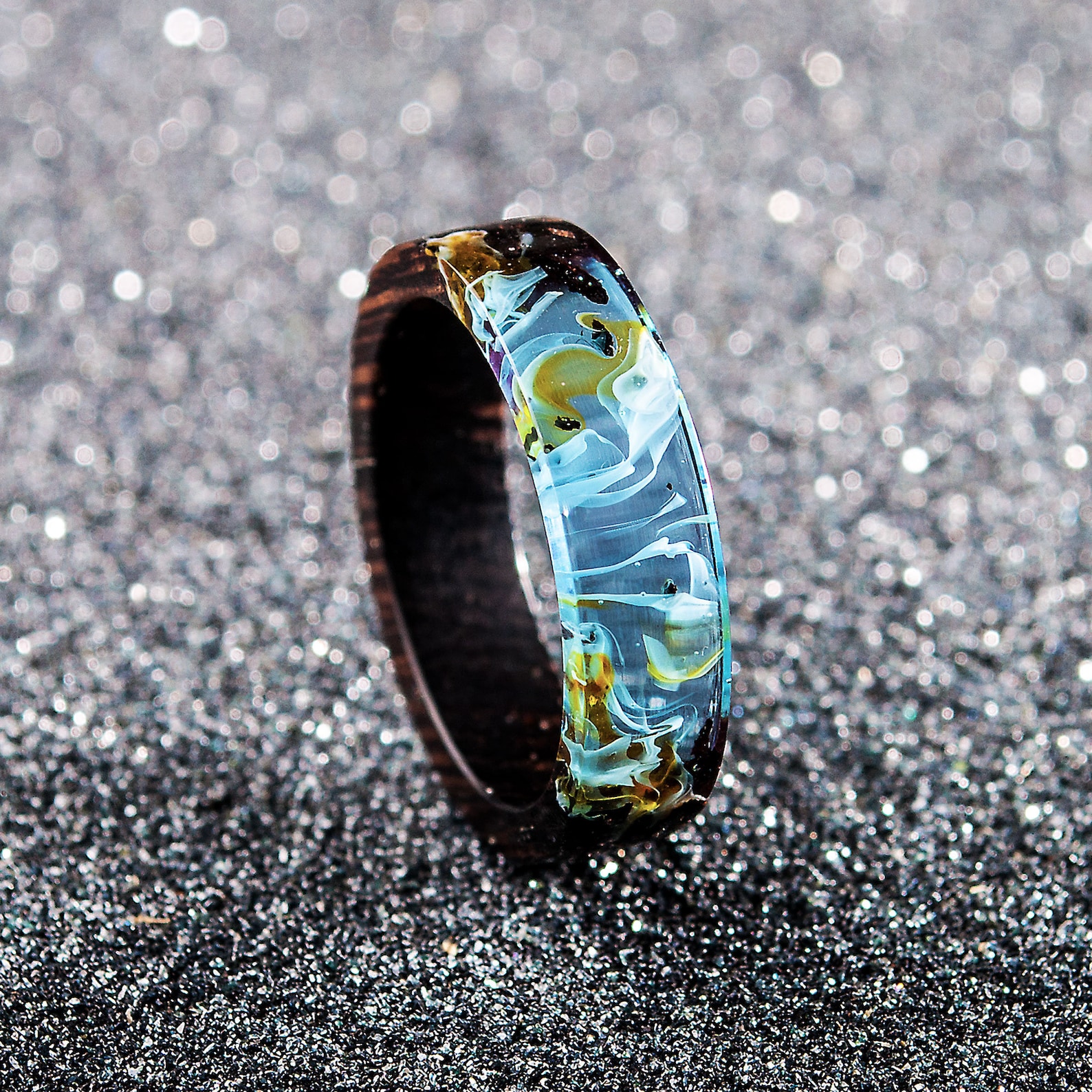 Wood Resin Band Handmade Resin Wood Ring for Women and for Men - Etsy
