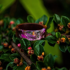 Pink Resin Ring for Women Nature Wood Resin Ring Makes Stunning 5th ...