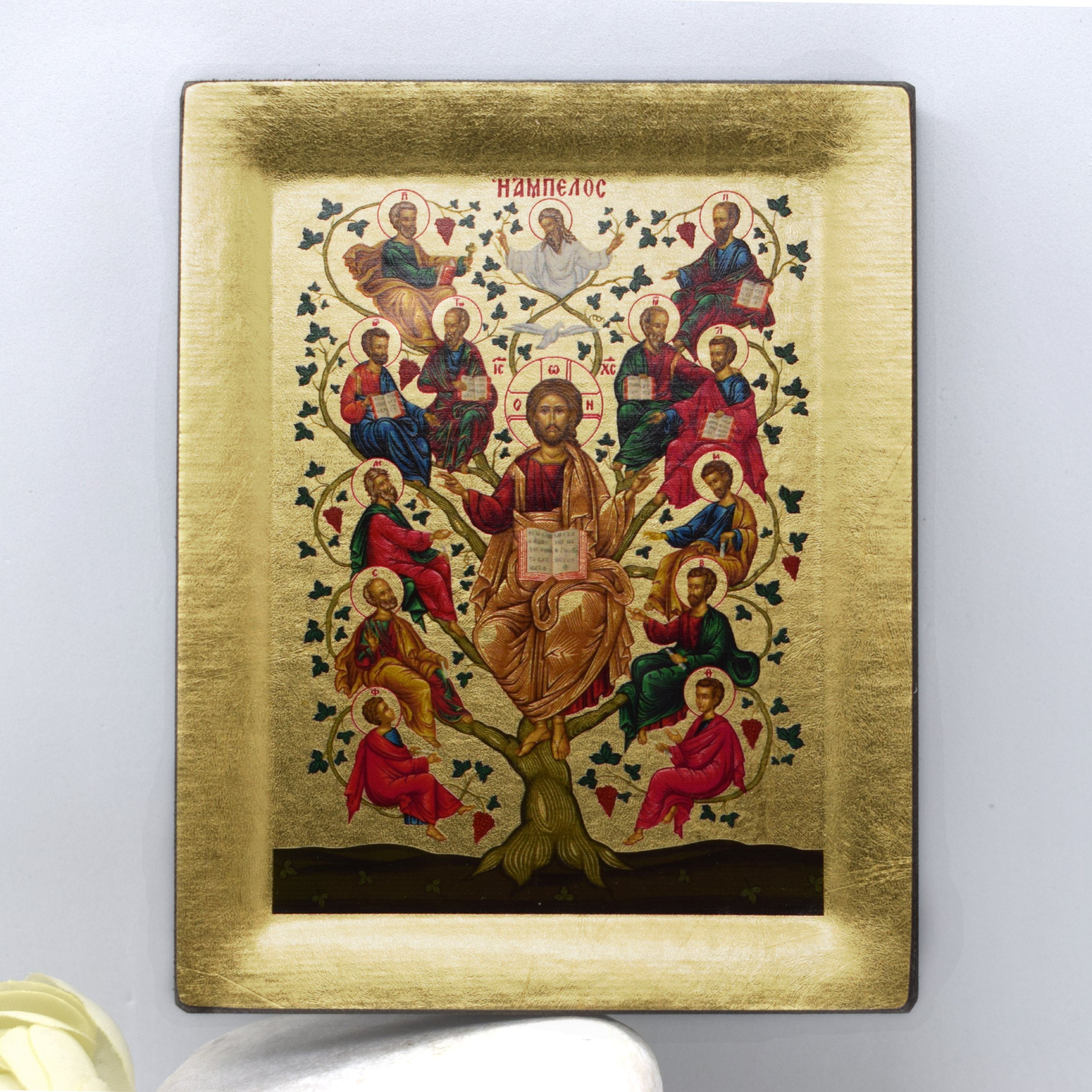 Handmade Tree of Life Icon: Jesus Christ, Apostles, Byzantine Art - Etsy