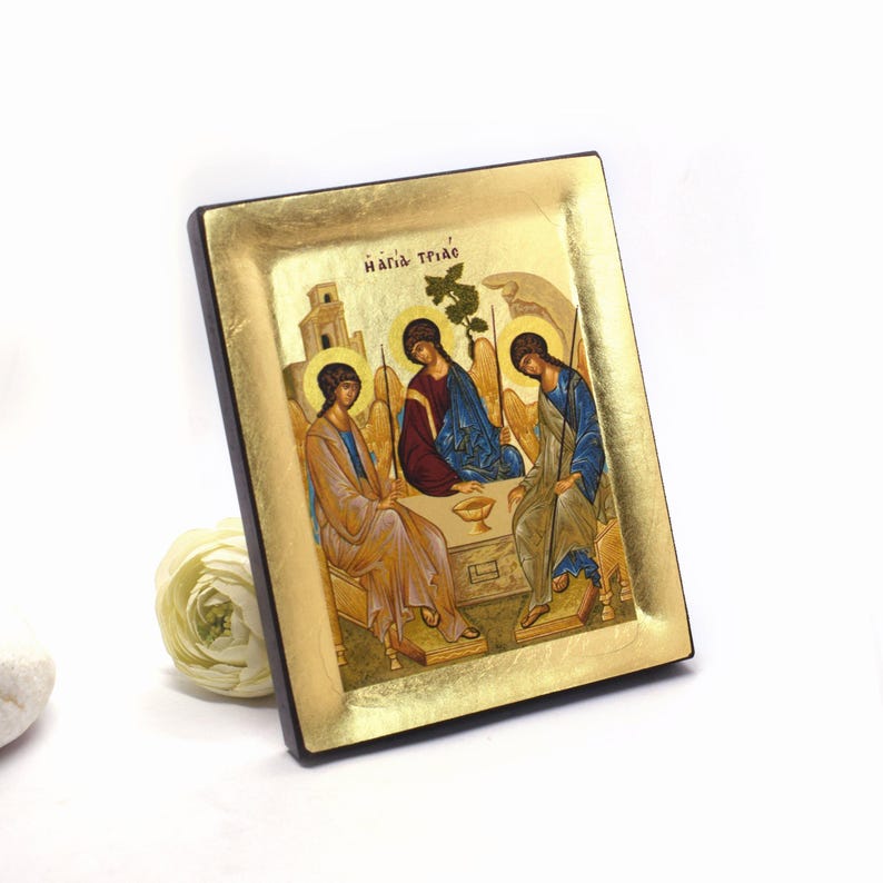 Handmade Holy Trinity Icon: Byzantine Gold Leaf Sacred Art - Etsy