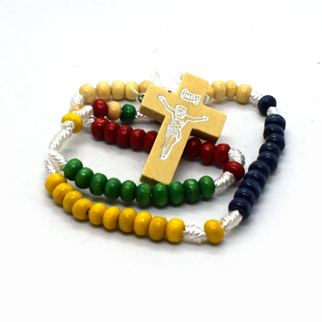 Missionary Wooden Rosary, World Mission Pocket Rosary, Multicolor Car ...