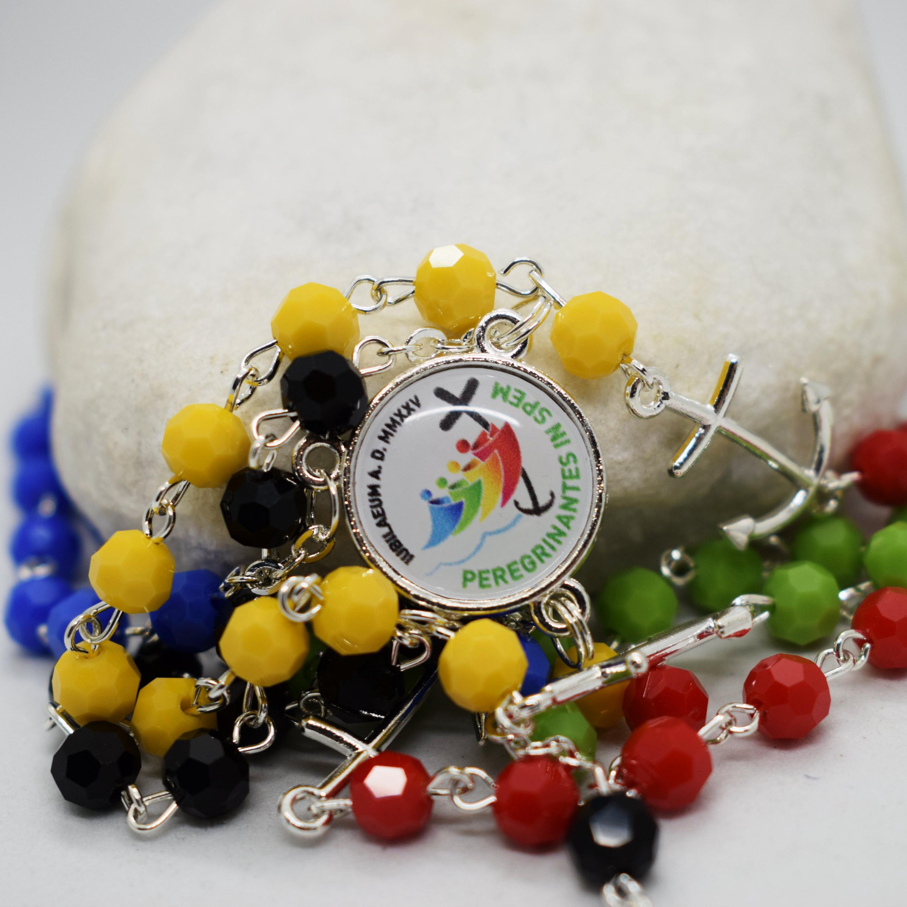 Pilgrims' Jubilee Rosary: Italian Crystal Beads, Anchor Pater ...