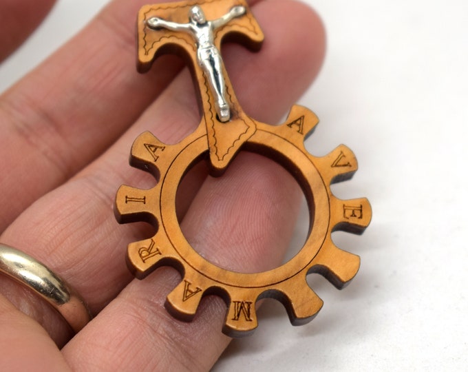 St Francis Finger Rosary, Rosary Ring, Pocket Rosary With Tau Cross ...