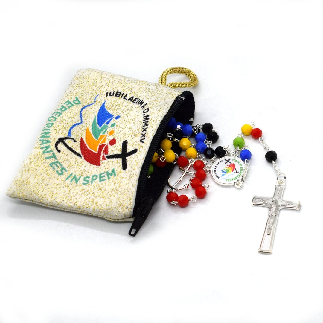 Pilgrims' Jubilee Rosary With Official Logo, Italian Rosary in Colorful ...