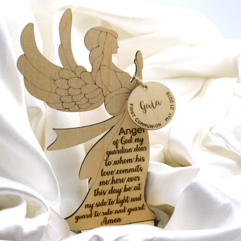 Guardian Angel Prayer Wood Stand Personalized Party Favor - Etsy