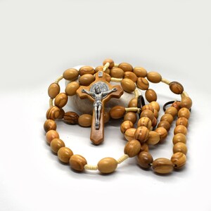 Handmade Olive Wood Belt Rosary: St. Benedict Crucifix, Italian Corded ...