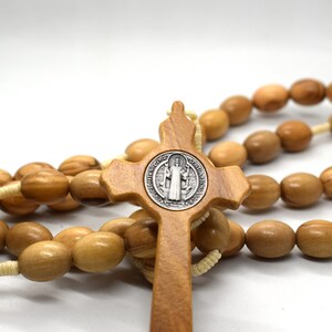 Handmade Olive Wood Belt Rosary: St. Benedict Crucifix, Italian Corded ...