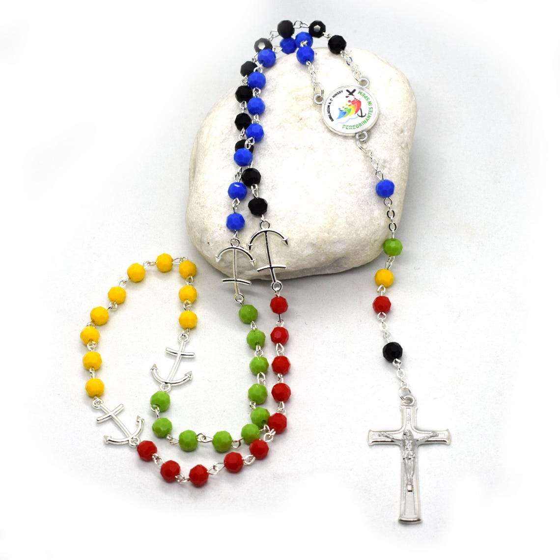 Pilgrims' Jubilee Rosary: Italian Crystal Beads, Anchor Pater ...