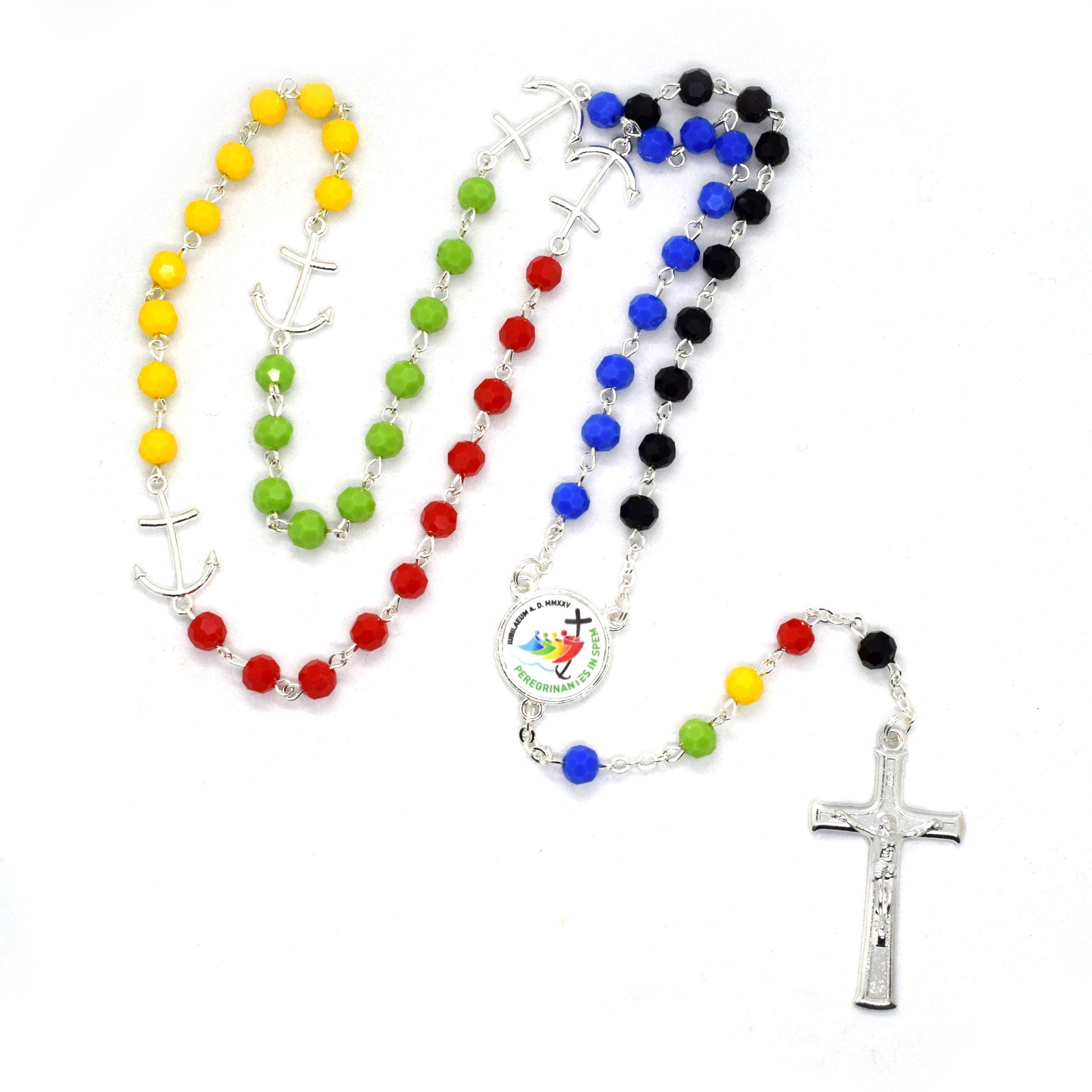 Pilgrims' Jubilee Rosary: Italian Crystal Beads, Anchor Pater ...
