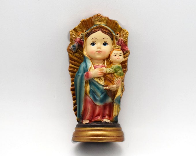 Our Lady of Perpetual Help Resin Statue, Baby Blessed Virgin Mary Mini ...