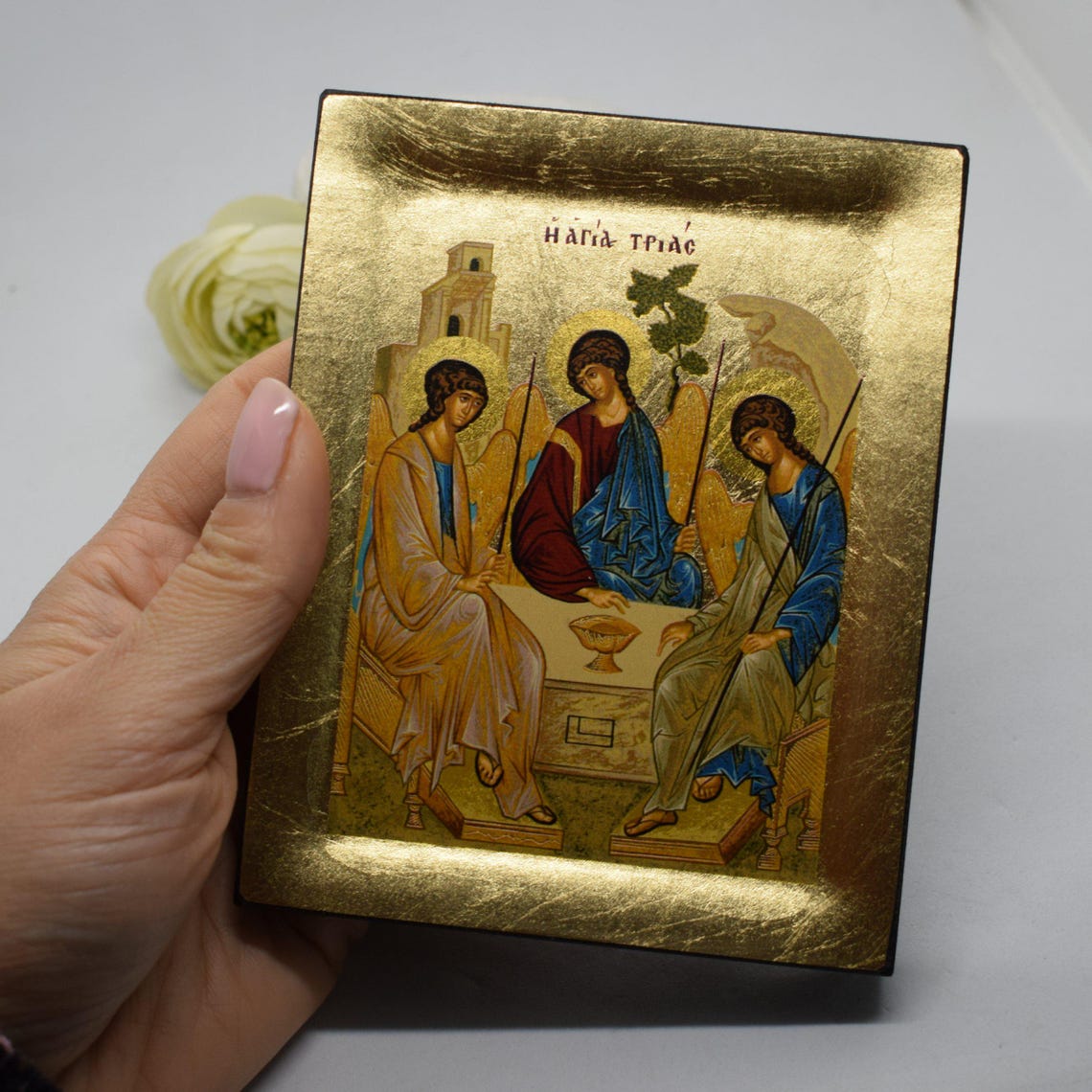 Handmade Holy Trinity Icon: Byzantine Gold Leaf Sacred Art - Etsy