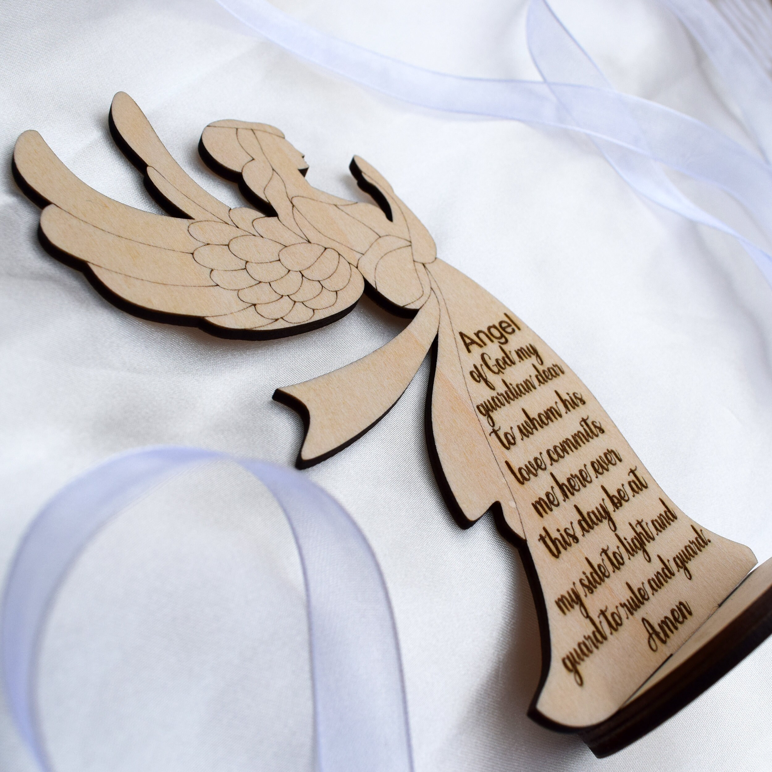 Guardian Angel Prayer Wood Stand Personalized Party Favor - Etsy