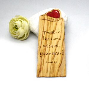 Bible Quote Bookmark, Trust in the Lord With All Your Heart, Olivewood ...