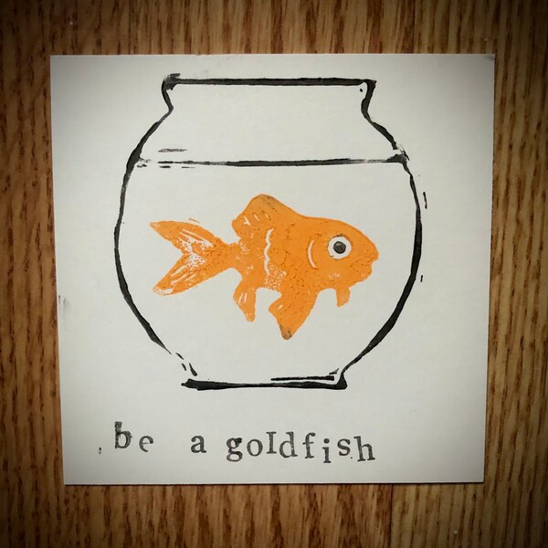 Be a Goldfish Poster - Etsy