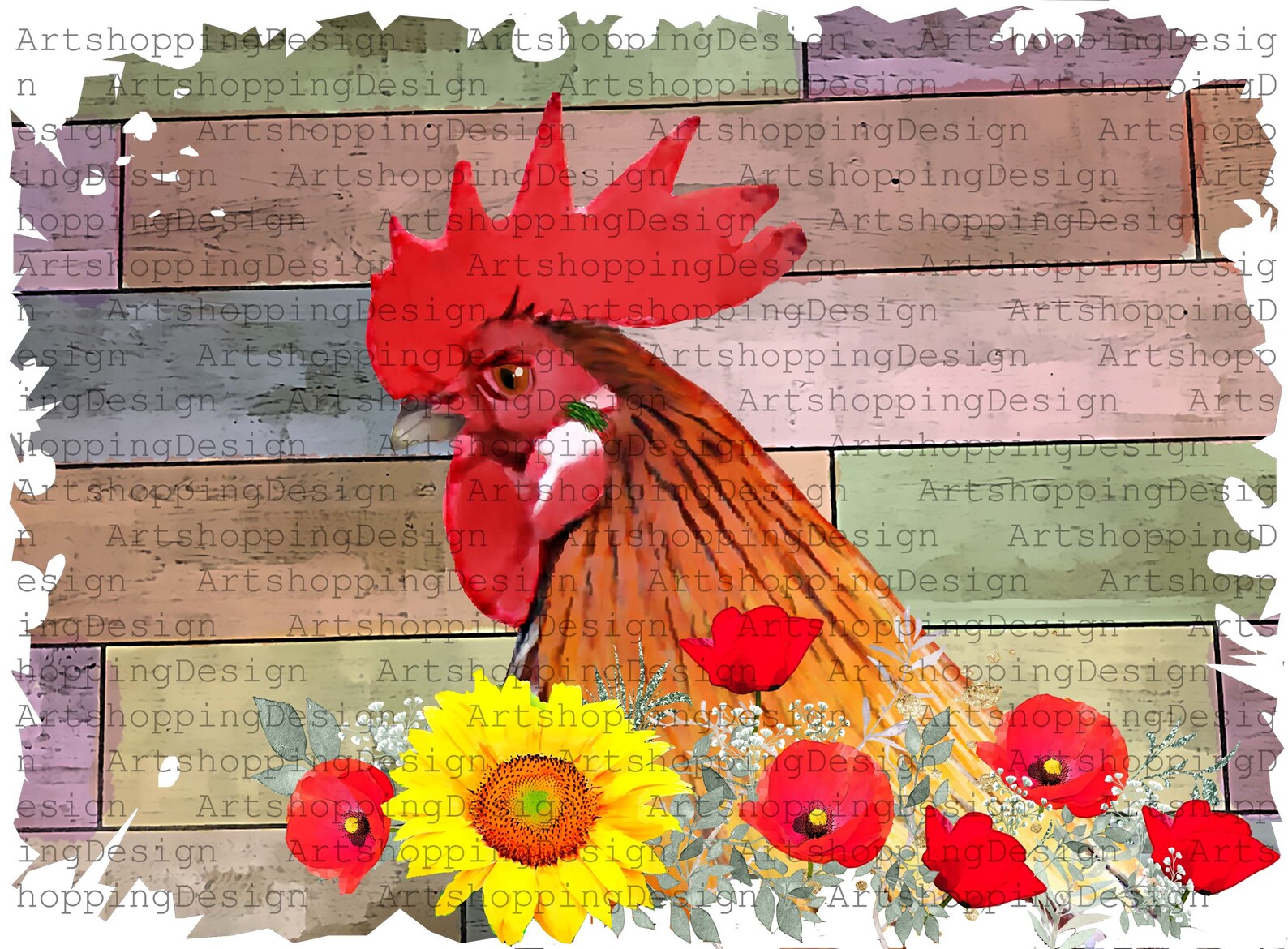 Rooster Chicken Hen Sublimation Designs Downloads - Etsy