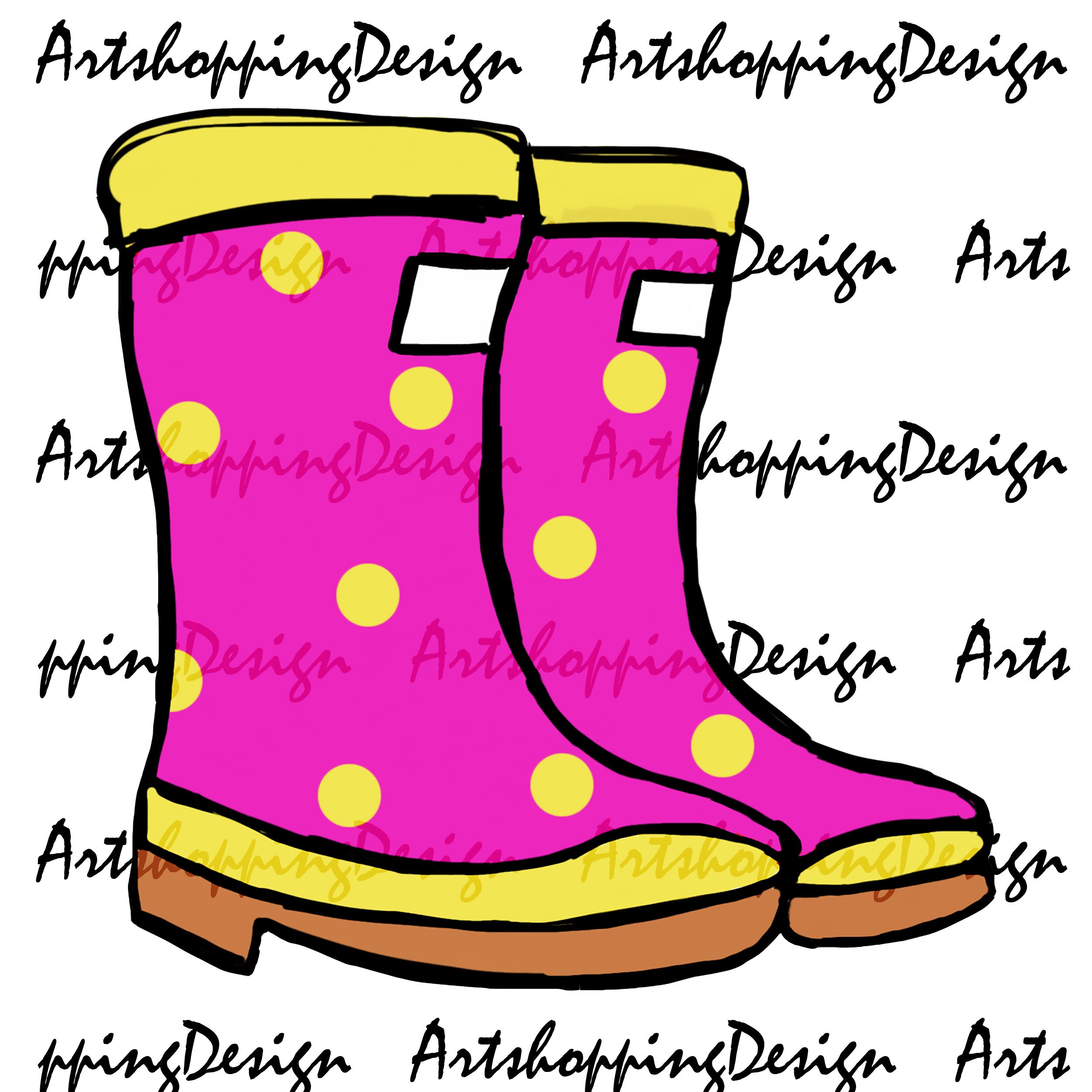 Yellow Rain Boots Clip Art