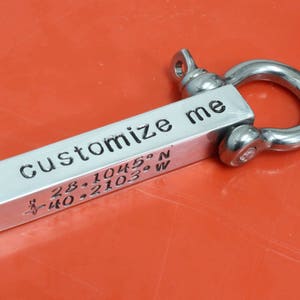 Custom Coordinates, Personalized Coordinate Keychain, Personalized Bar ...