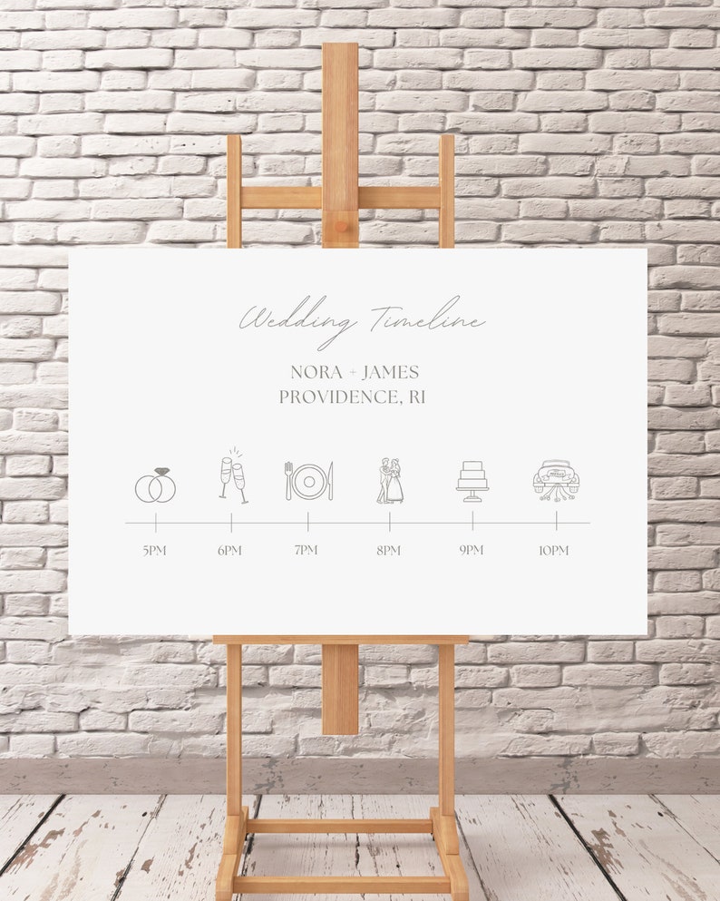 Wedding Timeline Sign | Editable | Wedding Signs | Minimalist Wedding ...
