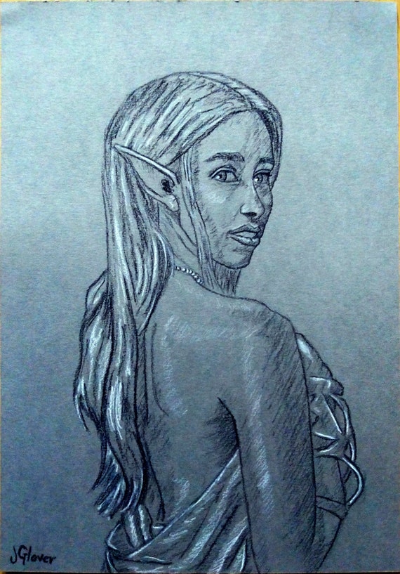 Princess Zelda Original Art Fine Art Charcoal Figure | Etsy