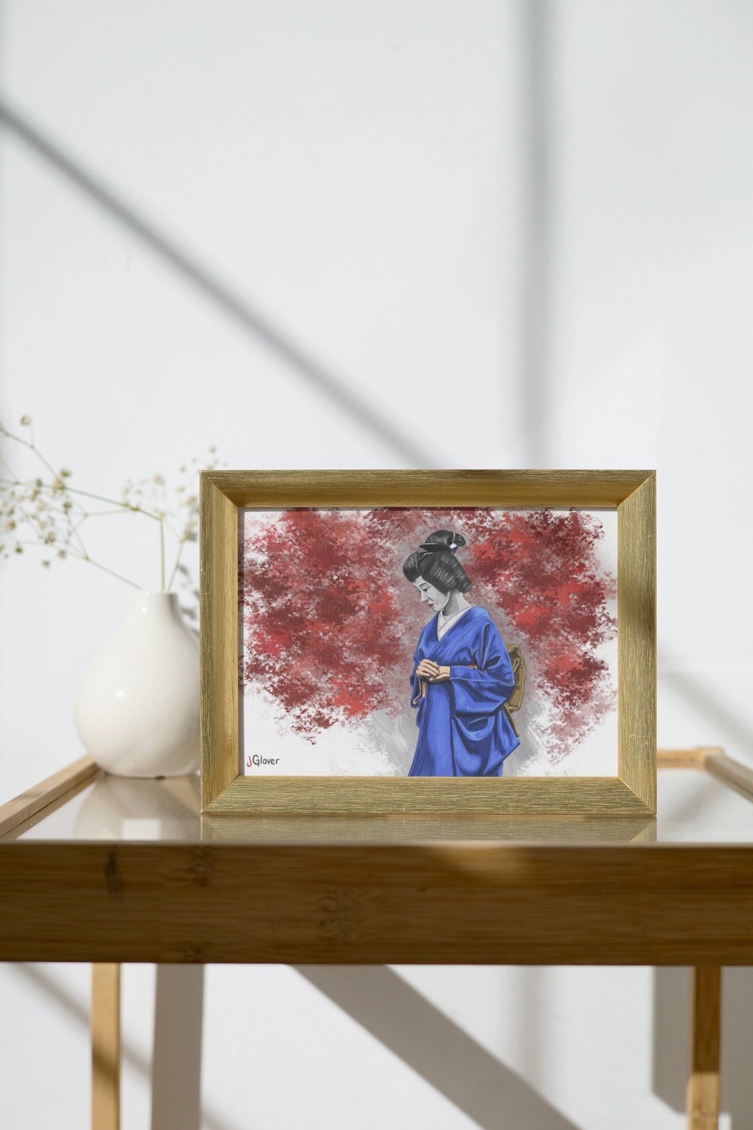 GEISHA ART PRINT Red Maple Tree Fine Art Portrait - Etsy