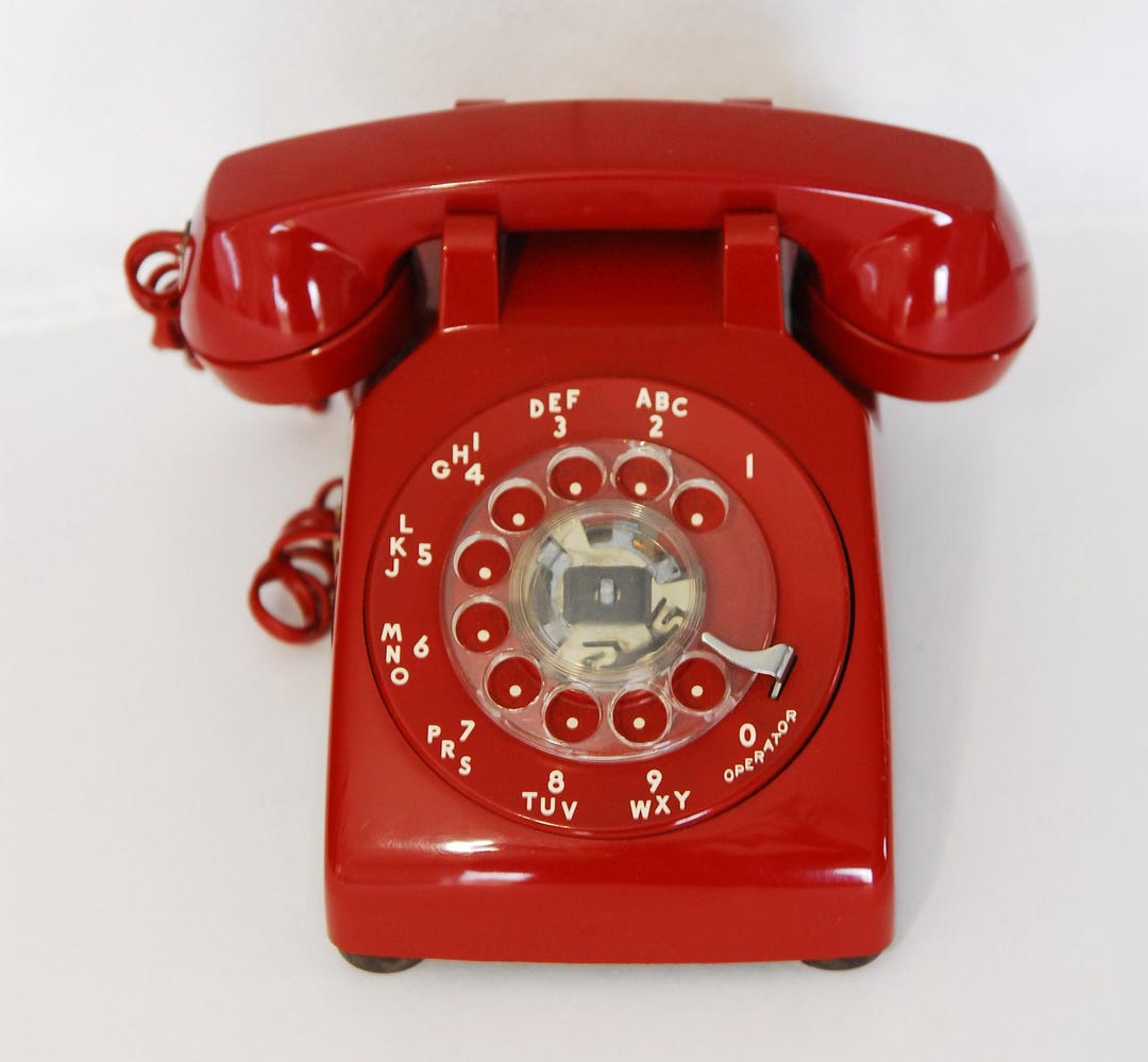 Vintage Retro Red Western Electric Model 500 Rotary Telephone ...