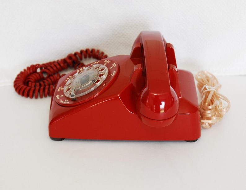Vintage Retro Red Western Electric Model 500 Rotary Telephone ...