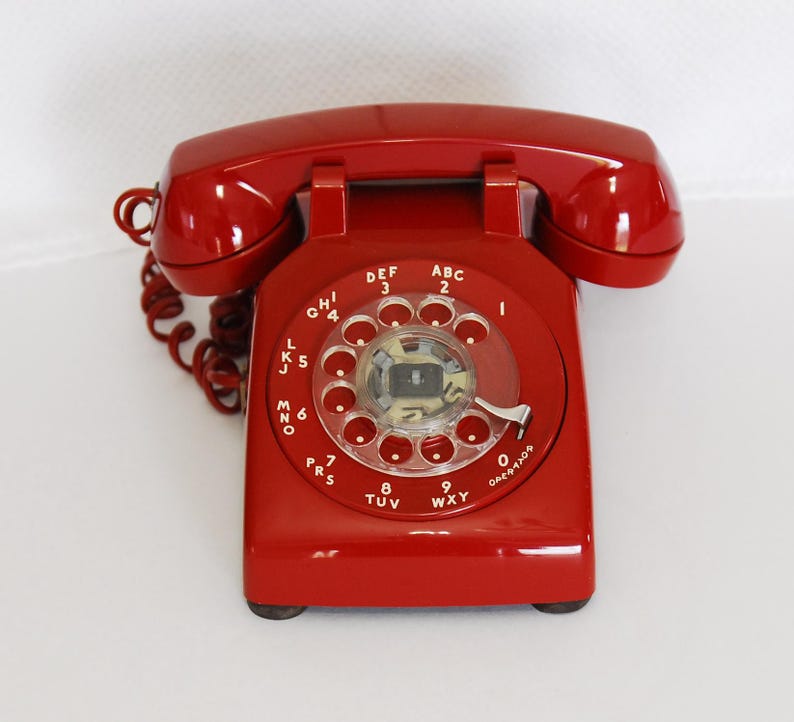 Vintage Retro Red Western Electric Model 500 Rotary Telephone ...