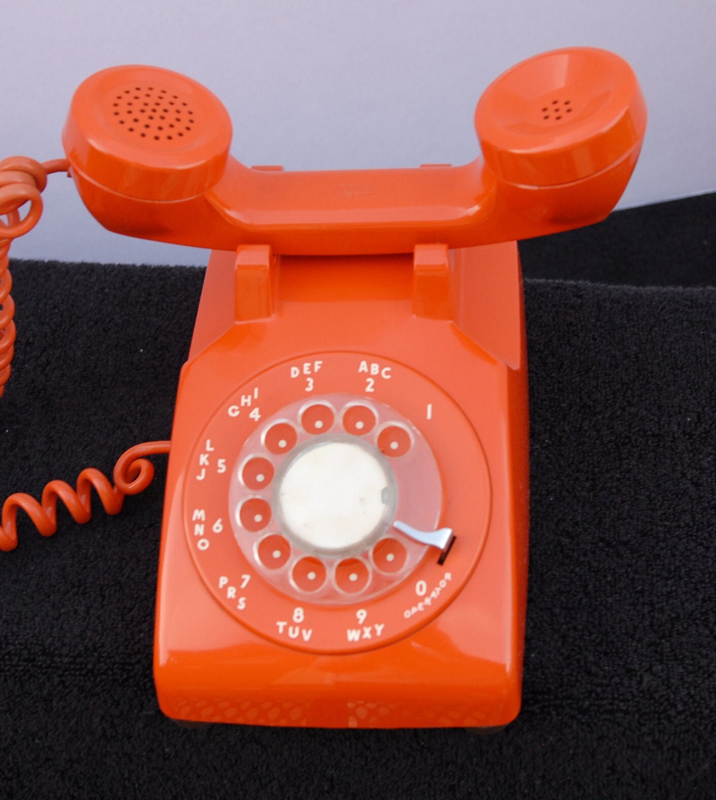 Vintage Retro 1970s Orange Rotary Telephone Near Mint Original ...