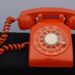Vintage Retro 1970s Orange Rotary Telephone - Near Mint Original ...