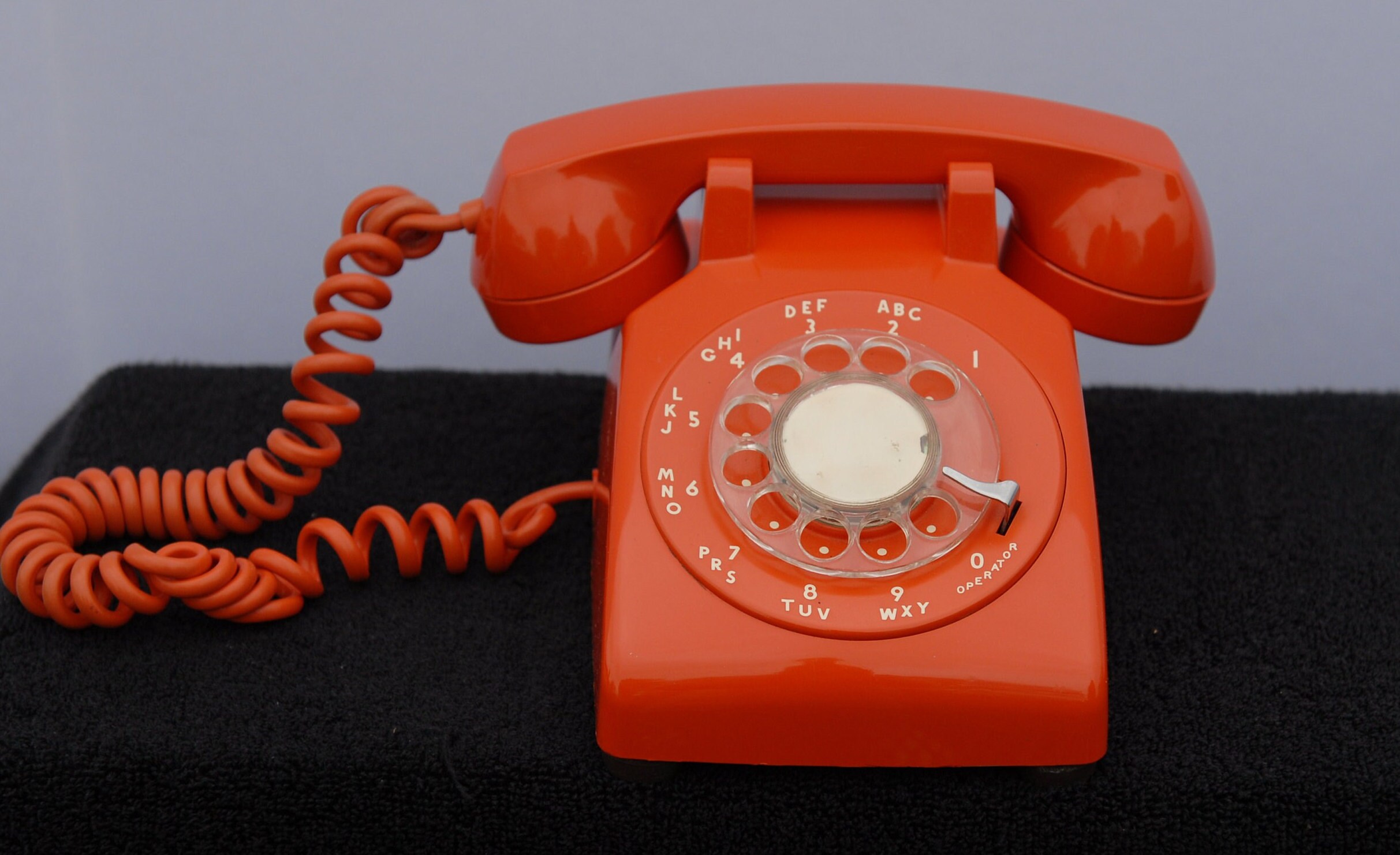Vintage Retro 1970s Orange Rotary Telephone Near Mint Original ...